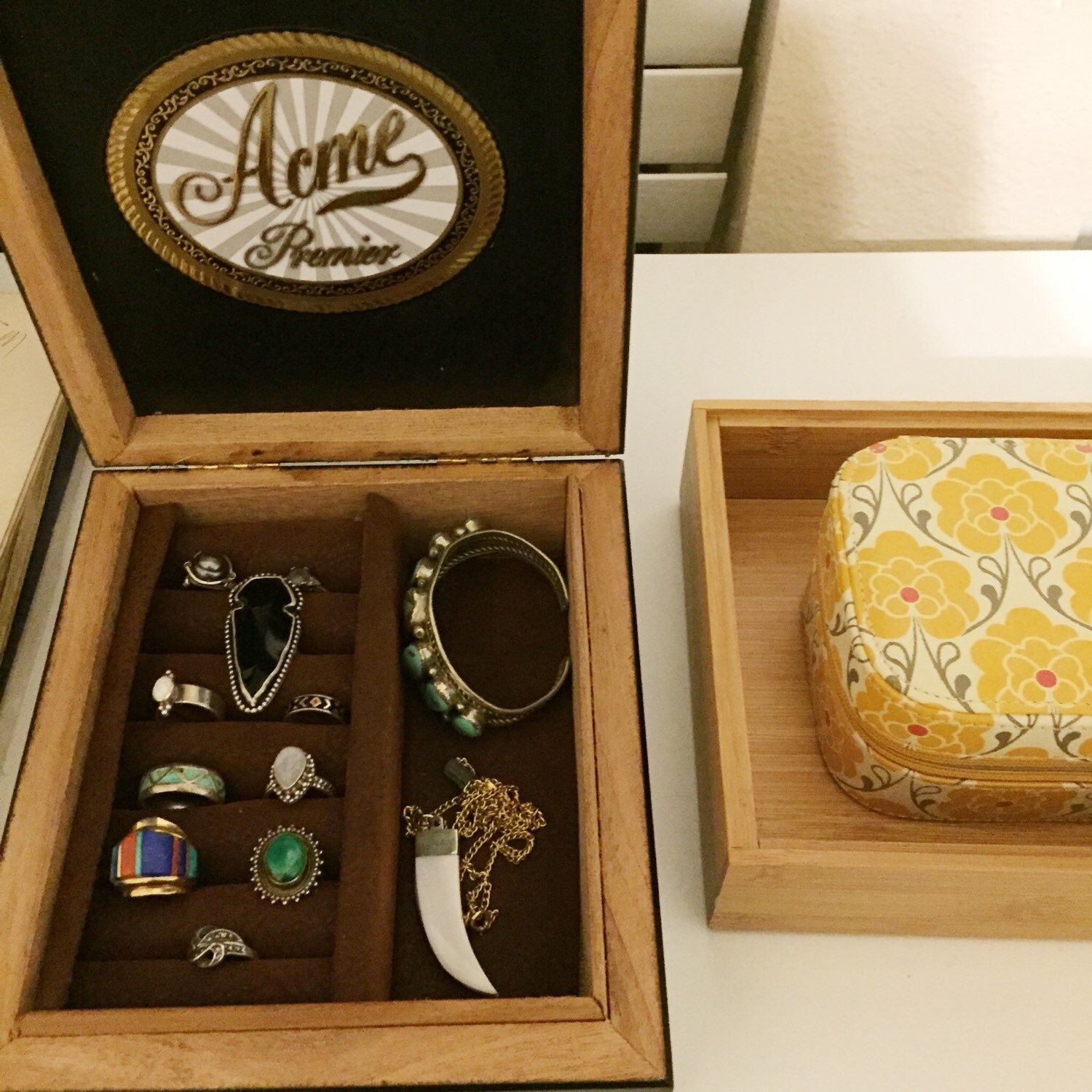 Cigar Box Jewelry Box Mens Valet Acme by GlassHouseCollection