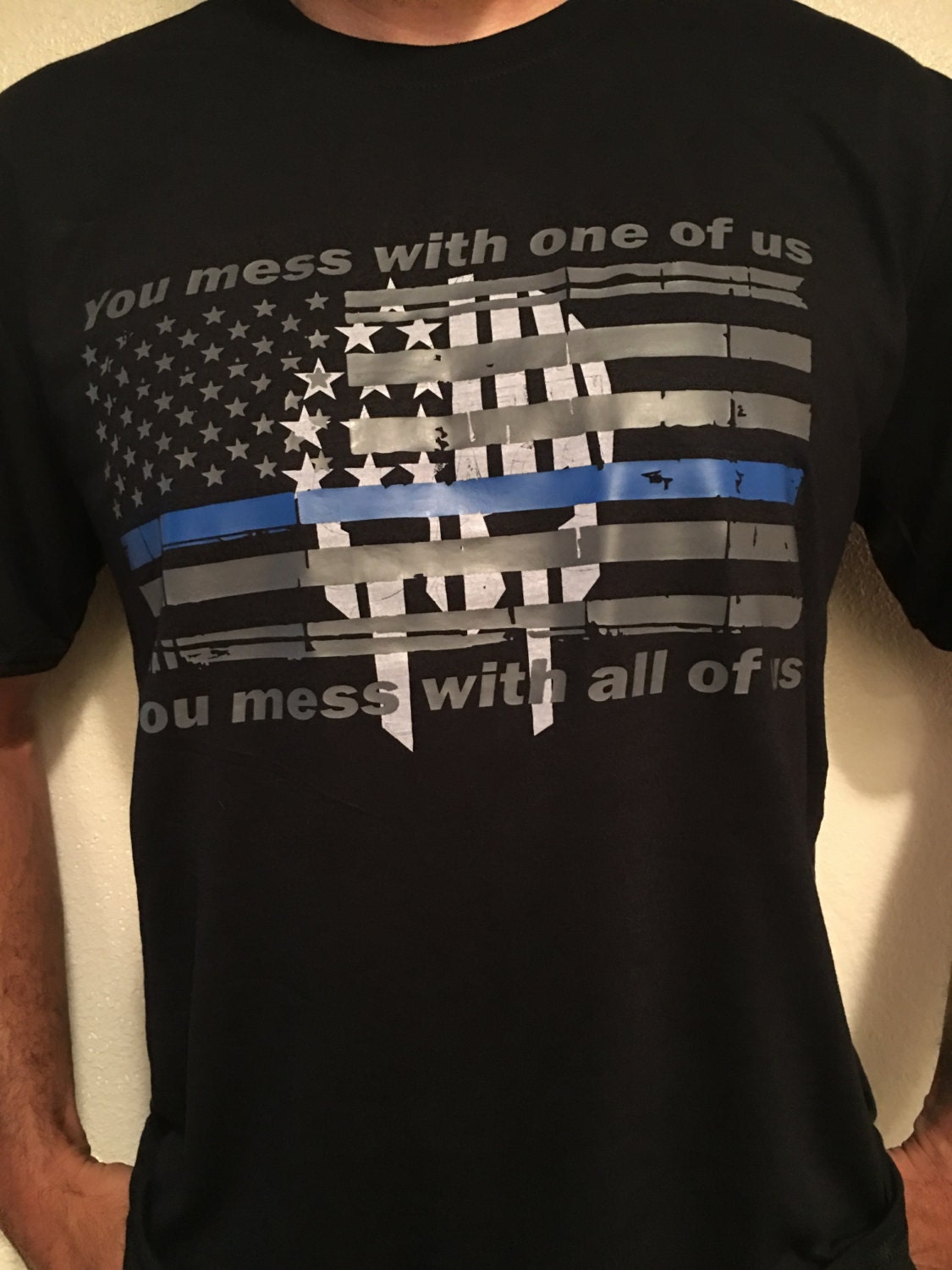 Thin blue line tshirts police t-shirts leo shirts custom