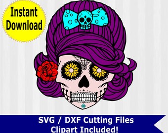 Sugar skull clipart | Etsy