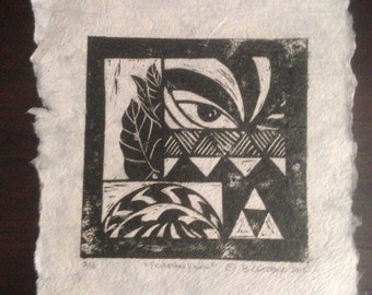 Items similar to Dark Goth Linocut Print- Creepy Christmas Tree ...