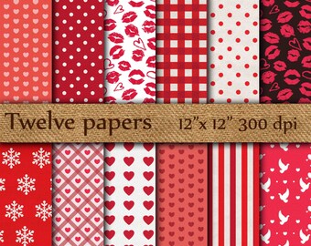 Red scrapbook paper | Etsy