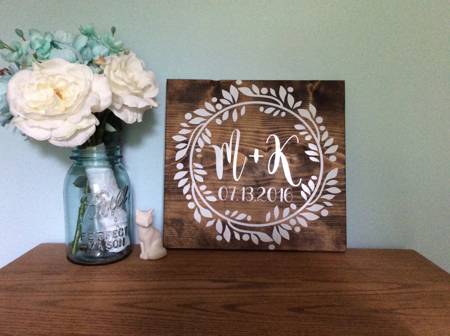 Established Date Wedding Sign Monogram by RFoxPersonalizations