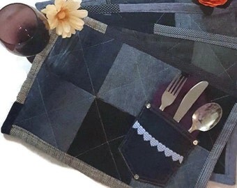 Denim placemats | Etsy