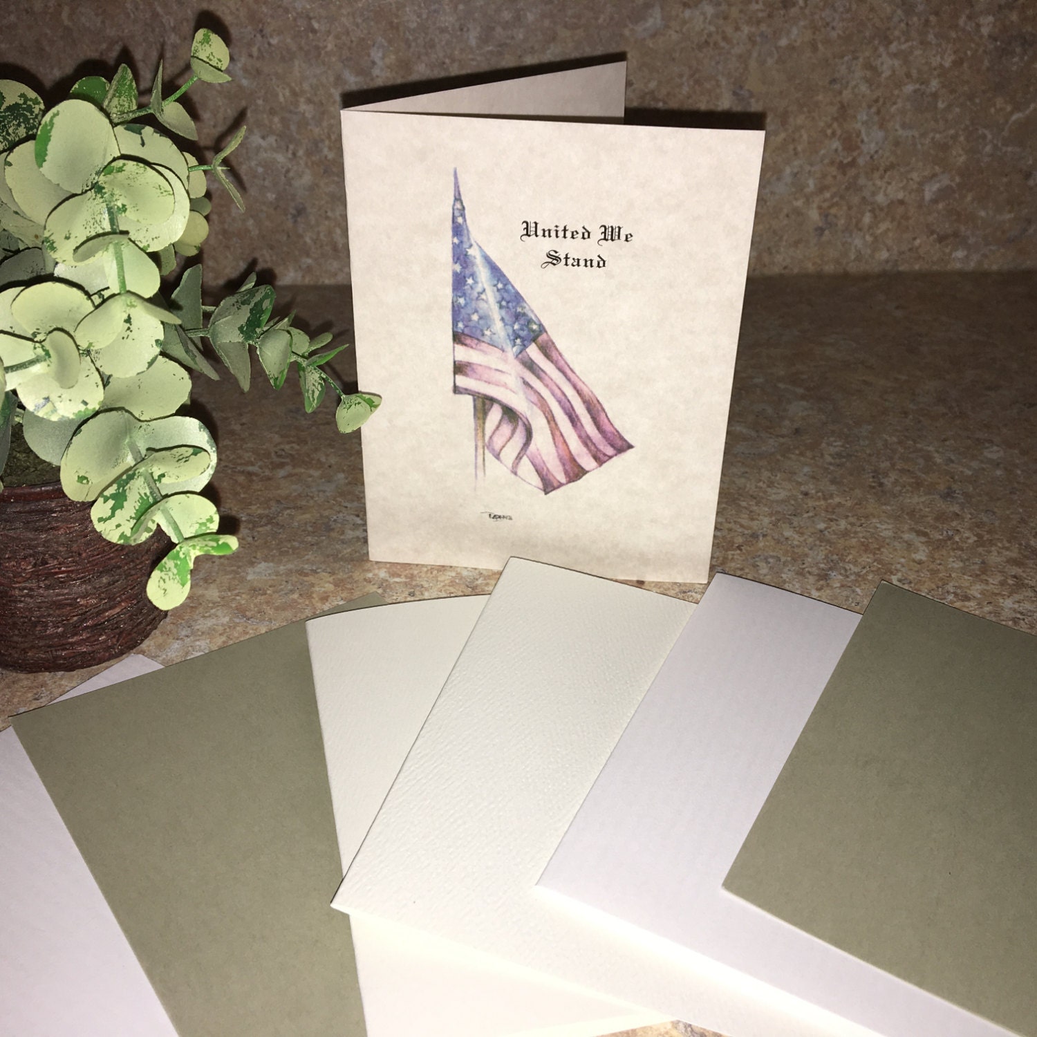 United States Flag Stationery Personalized Flag Note Cards