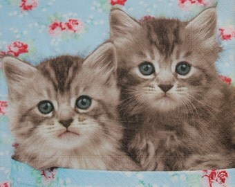 Decoupage cat | Etsy