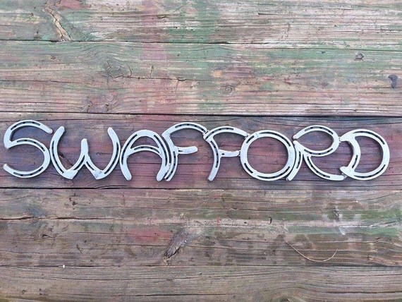 Custom Made Horseshoe Sign Priced Per Letter FREE SHIPPING