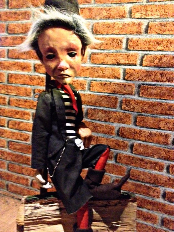 Marionette Sad Clown Professional Puppet Art Doll by loutkar10