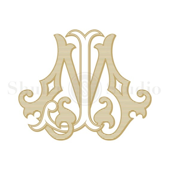 JM Monogram MJ Monogram Wedding Monogram Design by ShulerStudio