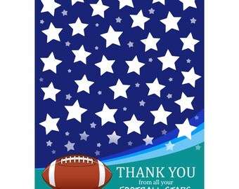Football Thank You Card Football Printable Coach Gifts