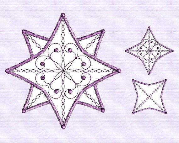 Christmas Star Machine Embroidery Design by EmbDesignsByLIra