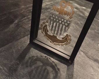 Items similar to U.S. Air Force: Hand Carved Etched Glass Paperweight ...