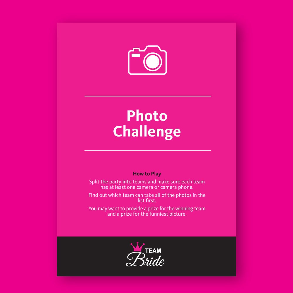 Photo Challenge Hen Party Game Fun Hen Night games Instant