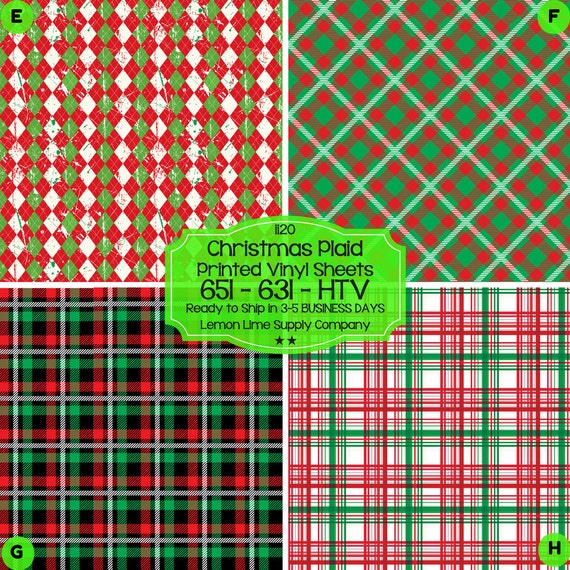 Christmas Plaid Vinyl/Printed Heat Transfer Vinyl/Patterned