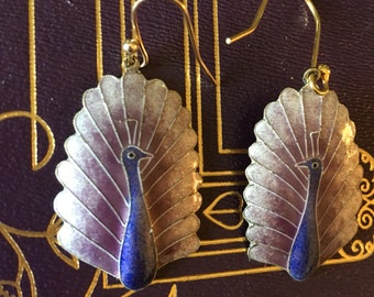Peacock earrings | Etsy