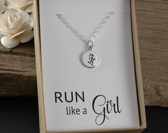 Runner Mom Hand Stamped Necklace Run Jewelry Sterling Silver