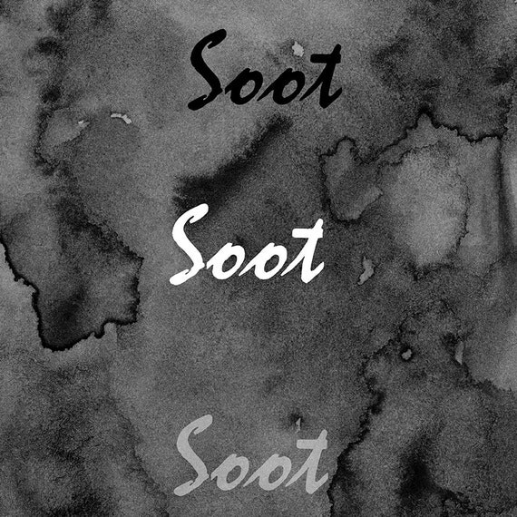 Digital Paper Soot commercial use watercolor texture black