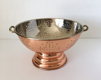 Items similar to Copper Antique mini Colander/ Strainer on Etsy