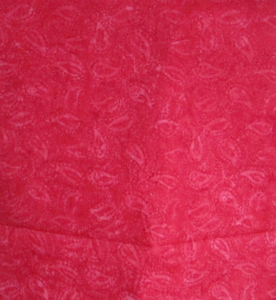 Cherry Red Paisleys Tonga Batik Fabric by QuiltsFabricandmore