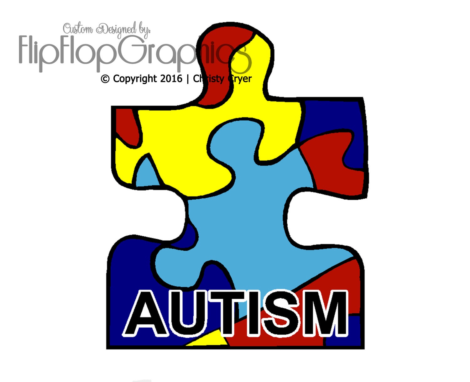 Autism Puzzle Piece Vinyl Graphic Sticker