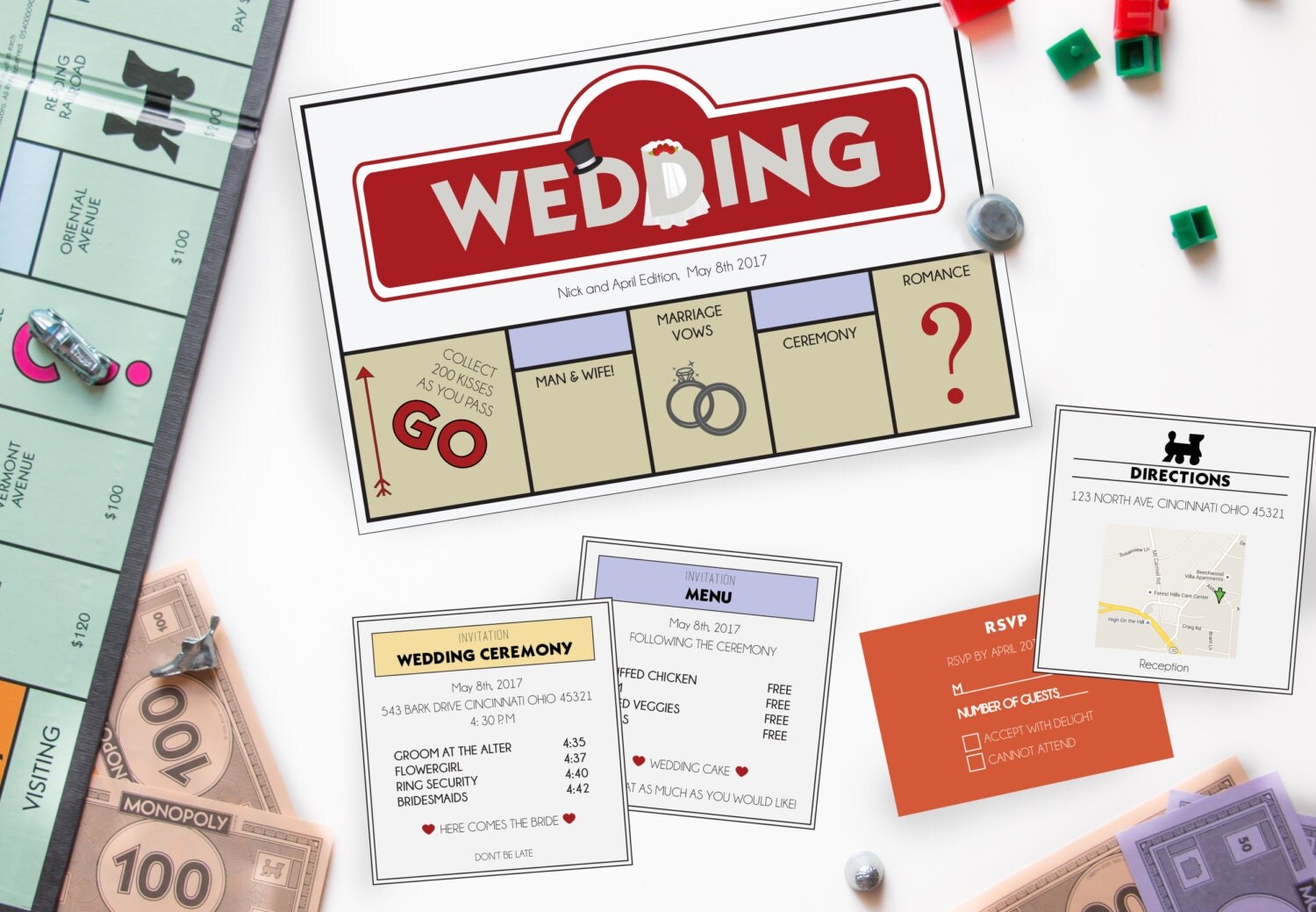 Monopoly Wedding Invitation Wedding invitation Monopoly