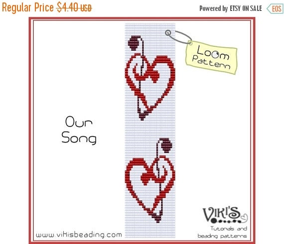 30% off SALE Loom Bead Pattern Our Song by VikisBeadingPatterns