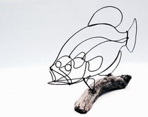 Unique wire fish sculpture related items | Etsy