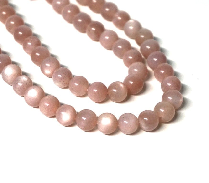 8mm pink Moonstone beads round natural gemstone 8 inch