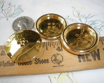 21MM Antique Matte Gold Buttons Metallic plastic 4 hole by kabooco