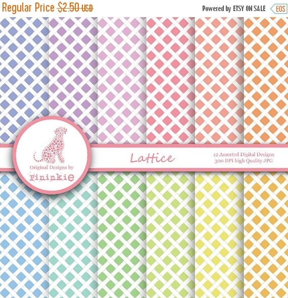 60% OFF SALE Lattice Digital Paper, Trellis Digital Scrapbooking Paper ...