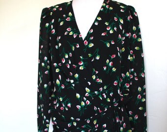 Rose print blouse | Etsy