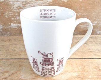 Doctor Who Tea Set with Teapot Creamer and by SecondChanceCeramics