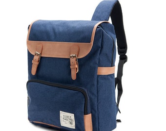 Simple cotton Square Backpack Charcoal Gray by BagDoRi on Etsy