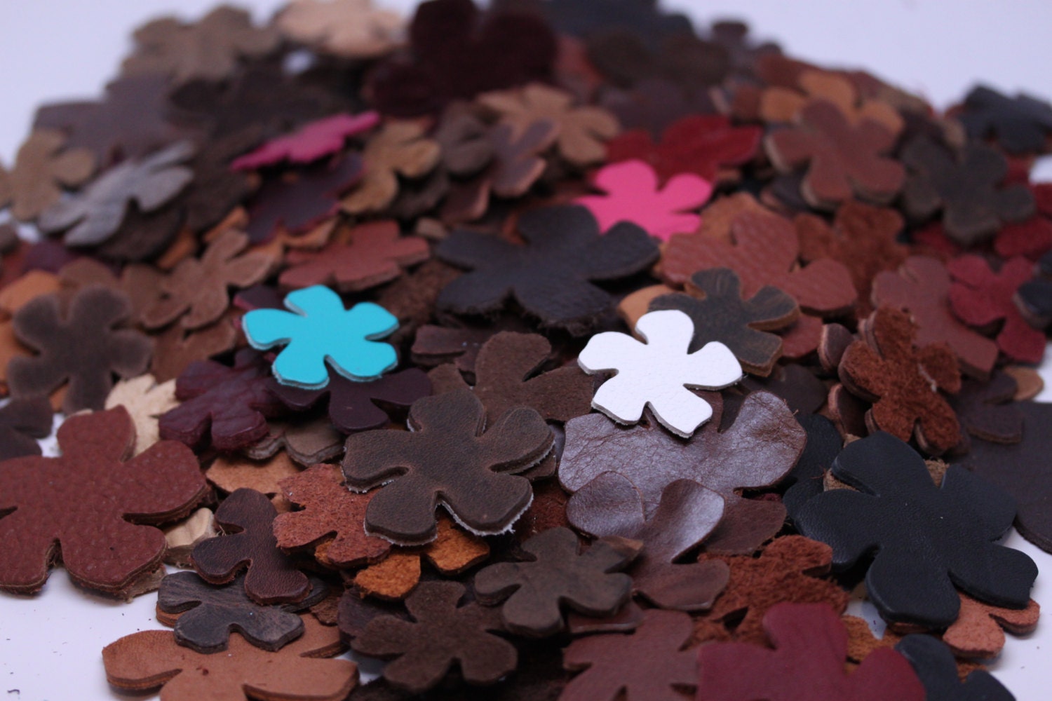 Leather flowers for crafts / headbands / bracelets