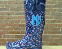 Popular items for monogram rain boots on Etsy