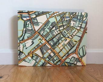 Abstract Map Prints of City Neighborhoods by CarlandCartography
