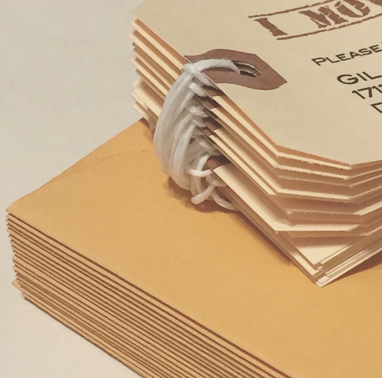 Shipping Tag Moving Announcements set of 25 by theBirdandtheBeard