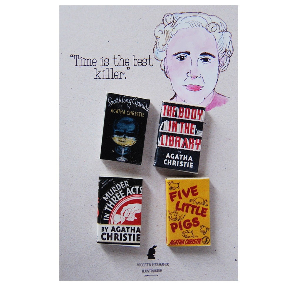 Agatha Christie's miniature book magnets set