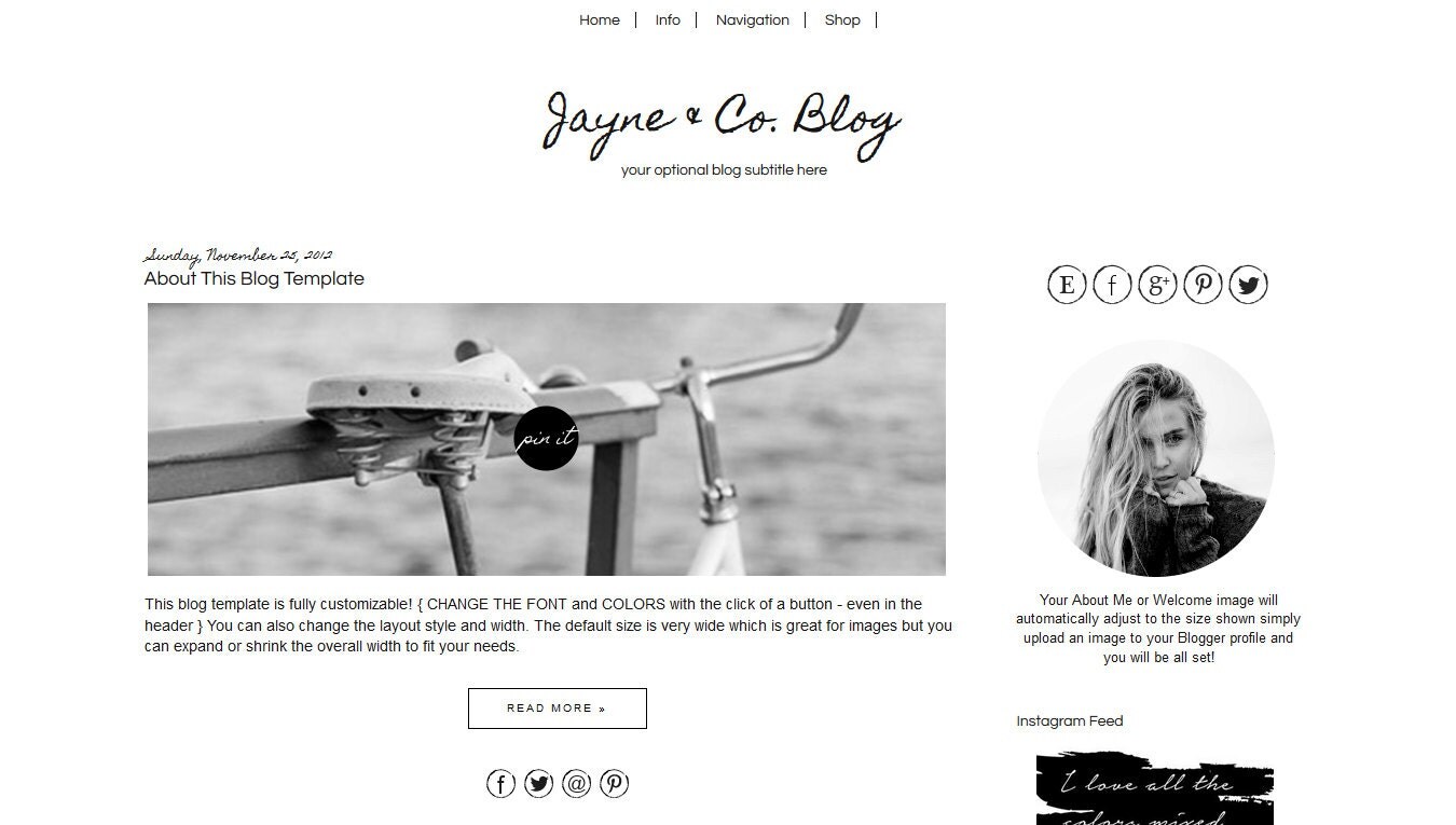 Blogger Template Black and White Blog by BlogaholicDesigns