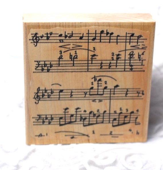 Penny Black Rubber Stamp Music Pattern Used Music Notes