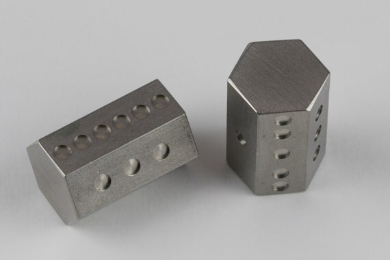 Hex dice metal 6 sided hexagonal die stainless steel
