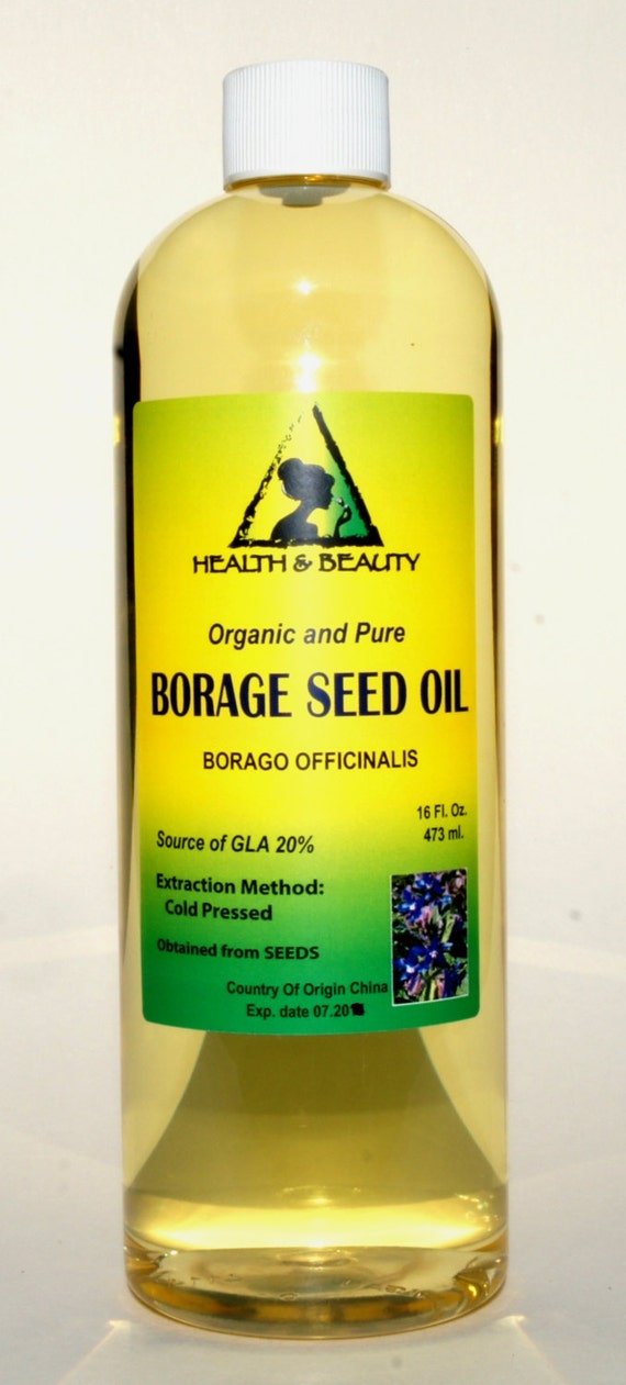 16 oz BORAGE SEED Oil Organic Carrier GLA-20% Cold by HBOilsCenter
