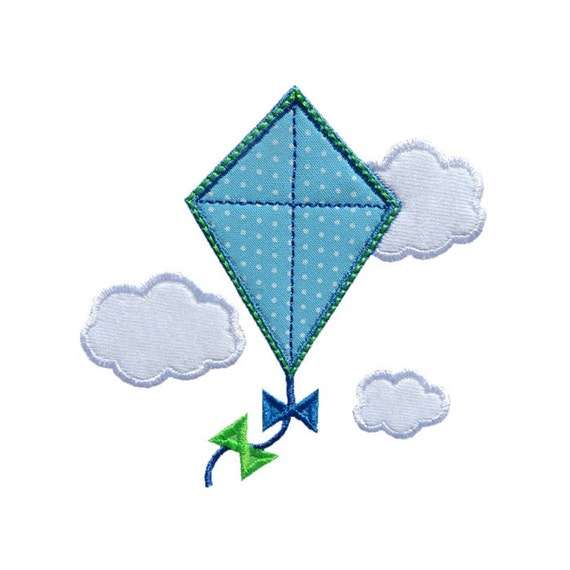 Kite Clouds Applique Machine Embroidery Digital Design Sky
