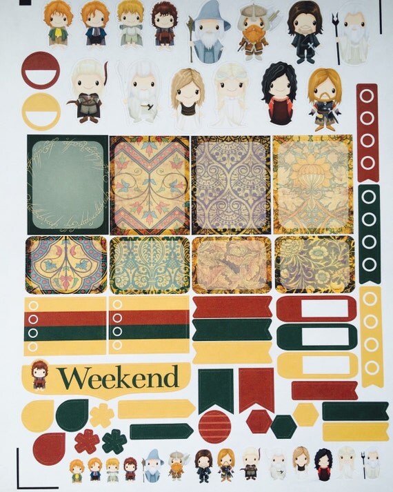 Middle Earth Weekly Planner Stickers Set by LittlePixiePaperie
