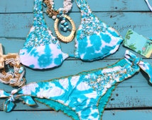 Unique sea shell bikini related items | Etsy