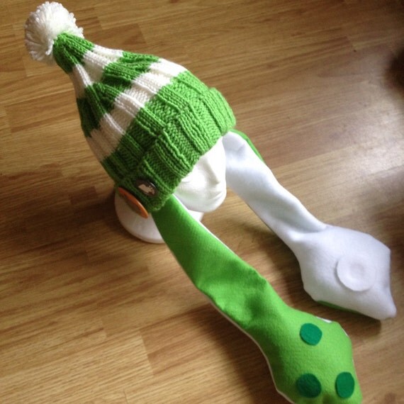 Lime Green Inkling Bobble Hat for Splatoon Costume or Cosplay