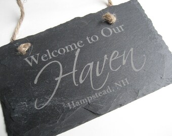 Slate welcome sign | Etsy