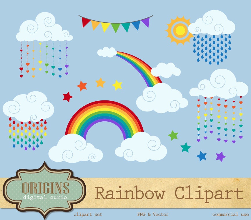 Rainbow Clipart Vector Rainbow Clip Art clouds weather