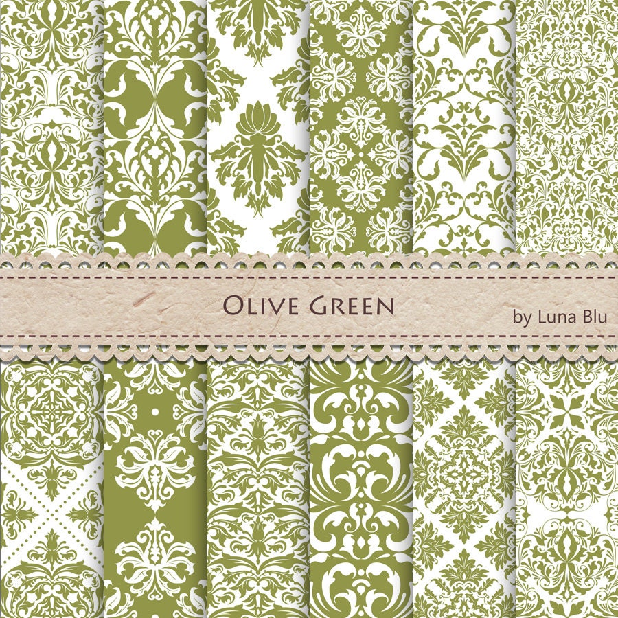 New Item added to my shop:Olive Green Digital Paper: “Olive Green ...
