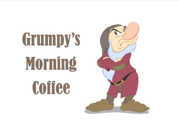 Grumpy's Morning Coffee by OnceUponAFairyTaleCo on Etsy