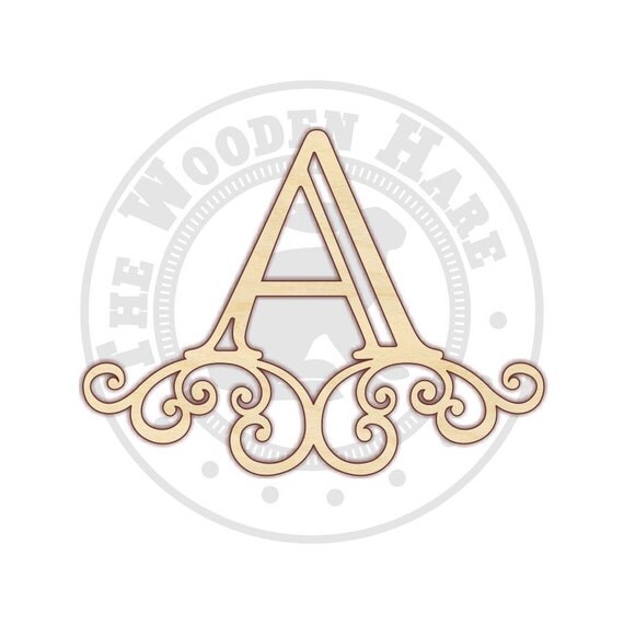 Monogram Letters Scroll Monogram Wooden Letters by TheWoodenHare